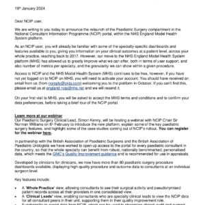19012024 Paediatric Surgery relaunch letter | British Association of ...