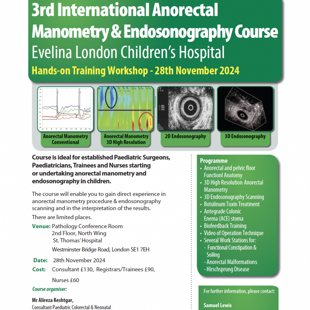 3rd International Paediatric Anorectal Manometry and Endosonography and ...
